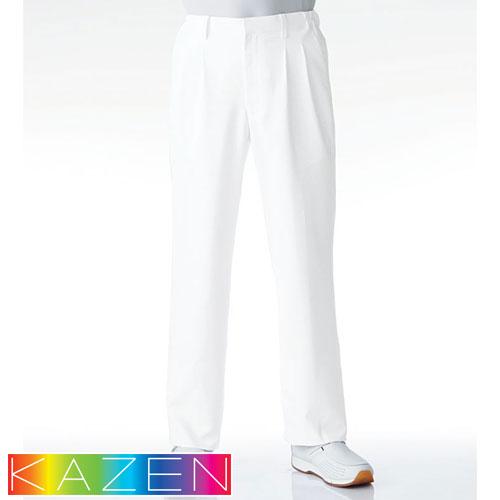 メンズ スラックス パンツ 257 白衣 ズボン 白パンツ KAZEN カゼン 医療 ユニフォーム 病院 ストレッチ 医者 看護師 ナース おしゃれ かっこいい : 作業服 安全靴 安全帯の ...