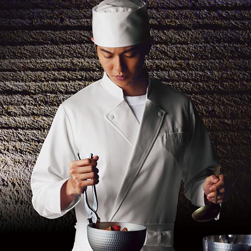 制服 ユニフォーム シェフ KAZEN カゼン ダブルコート 608-70 長袖 飲食店 厨房服 調理服 コック服 おしゃれ かわいい かっこいい ダブル : 作業服 安全靴 安全帯のまもる君 ...