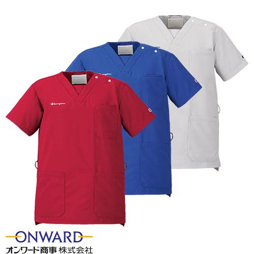 【メール便対応】スクラブ 白衣 医療 HS -8121 〜 -8123 champion オンワード ONWARD ラフィーリア 男女兼用 ...