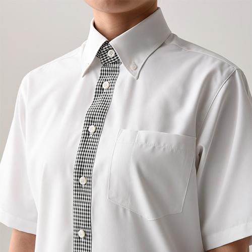 セブンユニフォーム 業務用 シャツ ブラウス ボタンダウンシャツ 半袖 CH4435 男女兼用 ユニセックス 防透 透けにくい UVカット おしゃれ 飲食店 制服 ユニフォ : 作業服 安全靴 ...