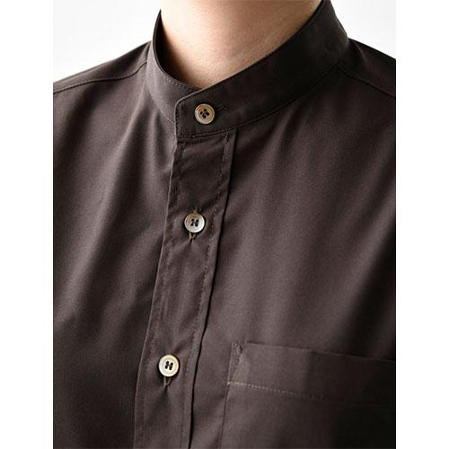 セブンユニフォーム 業務用 シャツ ブラウス 抗菌スタンドカラーシャツ 半袖 CH4458 男女兼用 ユニセックス 抗菌 防臭 おしゃれ 飲食 ...