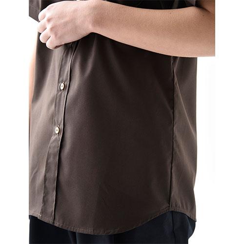 セブンユニフォーム 業務用 シャツ ブラウス 抗菌スタンドカラーシャツ 半袖 CH4458 男女兼用 ユニセックス 抗菌 防臭 おしゃれ 飲食 ...