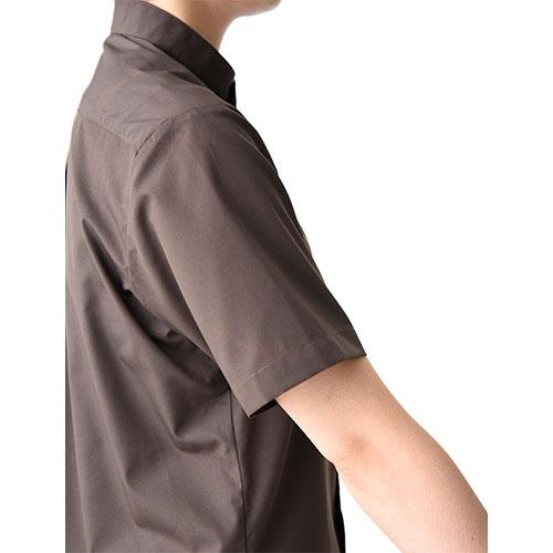 セブンユニフォーム 業務用 シャツ ブラウス 抗菌スタンドカラーシャツ 半袖 CH4458 男女兼用 ユニセックス 抗菌 防臭 おしゃれ 飲食 ...