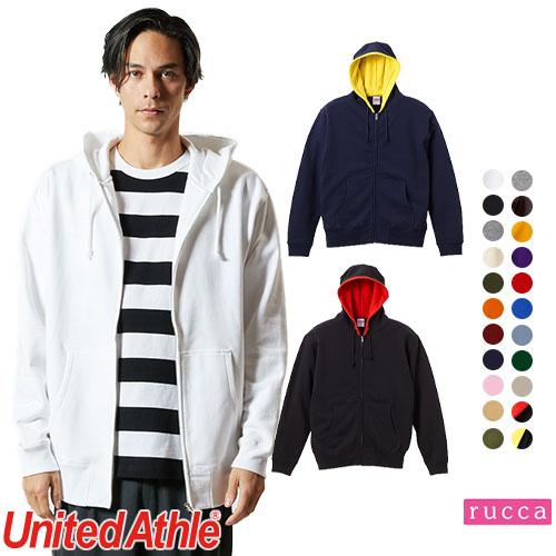 綿 100% 防寒 イベント サークル United Athle ユナイテッドアスレ 10.0オンス スウェット フルジップ パーカ 裏パイル ...