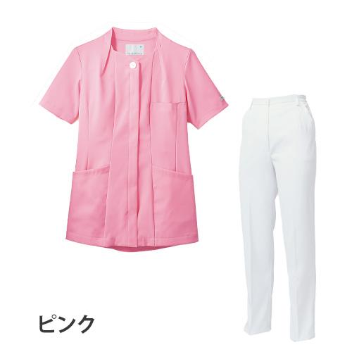 ジャケット 白衣 上下セット 白パンツ 住商モンブラン レディース 医療 PP301 73-1181 半袖 医師 医者 看護師 ナース かわいい ストレッチ スリム : 作業服 安全靴 安全帯 ...