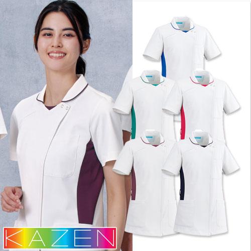 レディススクラブ 白衣 医療 058 カゼン KAZEN 女性用 医師 看護師 ナース 人気 衿付き 病院 歯医者 かわいい 可愛い 動きやすい : スクラブ 白衣 ドクターコート専門店まもる ...