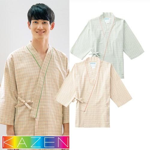患者衣 甚平型 検診衣 KAZEN カゼン 287-22・23 病衣 男女兼用 パジャマ 検査 検診 入院 患者 子供 小児 病院 介護 おしゃれ 可愛い かっこいい : スクラブ 白衣 ...