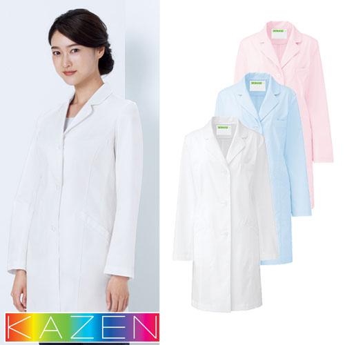 レディス 診察衣 ドクターコート 白衣 REP210-10 KAZEN カゼン レディース S型 シングル ハーフ丈 ショート丈 医者 医師 薬剤師 医療 制服 病院 : スクラブ 白衣 ...