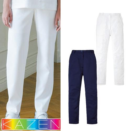 レディススリムストレートパンツ スクラブ パンツ KAZEN カゼン YW34 レディース 白衣 白パンツ 医者 看護師 病院 おしゃれ かわいい 可愛い : スクラブ 白衣 ドクターコート ...