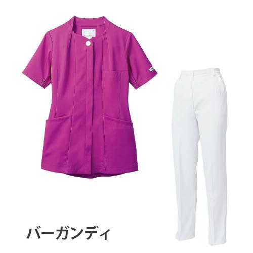 ジャケット 白衣 上下セット 白パンツ 住商モンブラン レディース 医療 PP301 73-1181 半袖 医師 医者 看護師 ナース かわいい ストレッチ スリム : スクラブ 白衣 ...