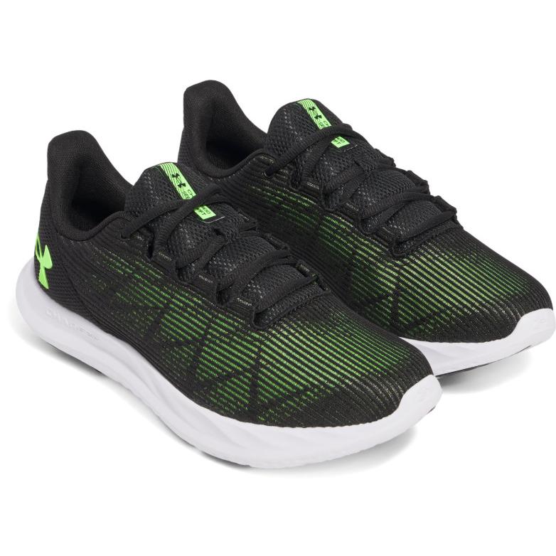 UNDER ARMOUR（アンダーアーマー） [UAチャージド スピード スウィフト (ランニング/MEN)] 3026999-005 ブラック×ブラック×ハイパーグリーン 27.5cm ...