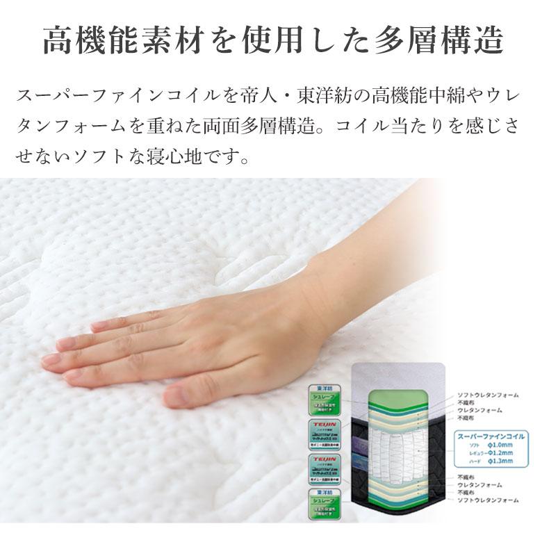 選べる硬さ ベッドマットレス 厚み25cm ポケットコイル ポケットコイルマットレス スーパーファインコイル ダブル マットレス JMX-312プラス : マナベネットショップ - 通販 ...
