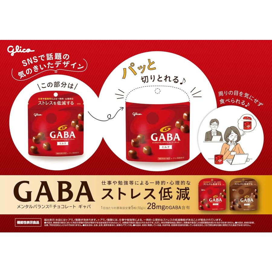 【☆訳あり・ケースなし】チョコレート 機能性表示食品 江崎グリコ GABA ギャバ ミルクチョコレート スタンドパウチ 51g×10袋 ストレスを低減する iikakaku ...