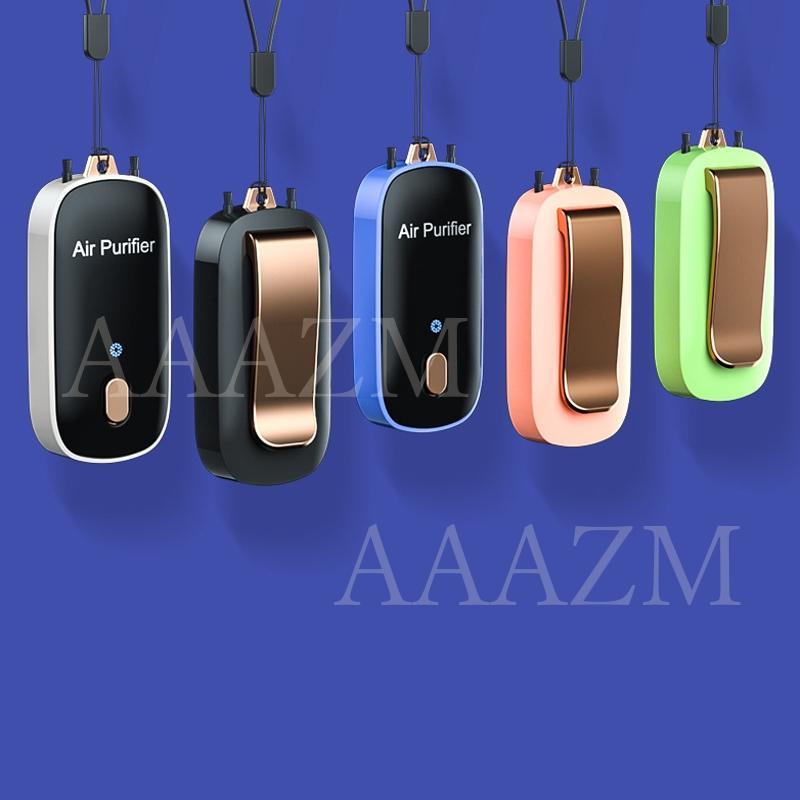 空気清浄機 小型 首掛け USB充電 マイナスイオン発生器 コンパクト 首かけ 脱臭器 携帯型 タバコ ニオイ ウイルス除去率85％ PM2.5除去率96％ 花粉対策 空気浄化 : M&H ...