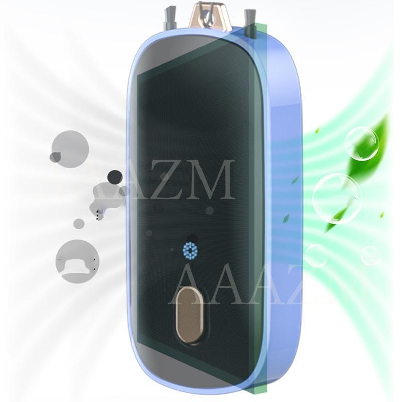 空気清浄機 小型 首掛け USB充電 マイナスイオン発生器 コンパクト 首かけ 脱臭器 携帯型 タバコ ニオイ ウイルス除去率85％ PM2.5除去率96％ 花粉対策 空気浄化 : M&H ...