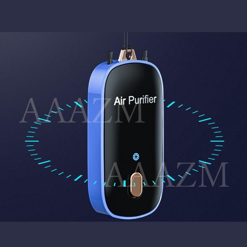 空気清浄機 小型 首掛け USB充電 マイナスイオン発生器 コンパクト 首かけ 脱臭器 携帯型 タバコ ニオイ ウイルス除去率85％ PM2.5除去率96％ 花粉対策 空気浄化 : M&H ...
