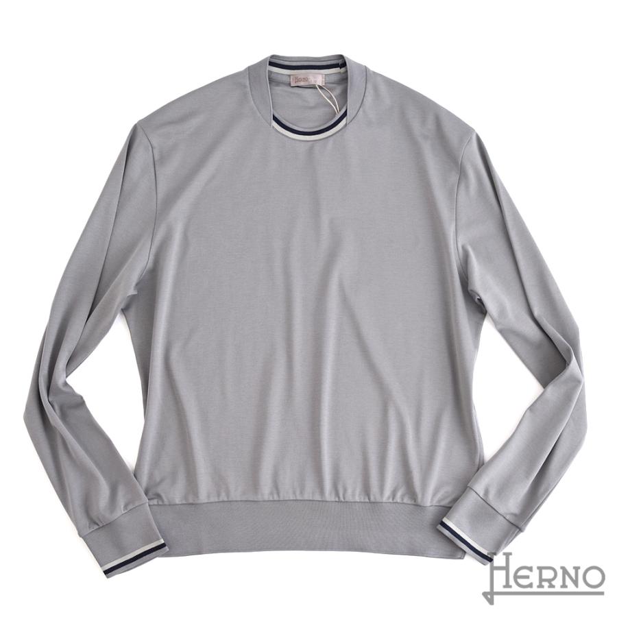HERNO 【 SALE 】HERNO ヘルノ ・HERNO Resort ロングスリーブ デザインカットソー ・art. JG00040UR ・col. SOLID GREY ソリッドグレー ...