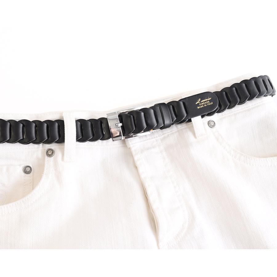 il micio イル ミーチョ ・BOHO バケッタレザー メッシュベルト 25mm ・Vachetta-AA4S ・col. BLACK ...
