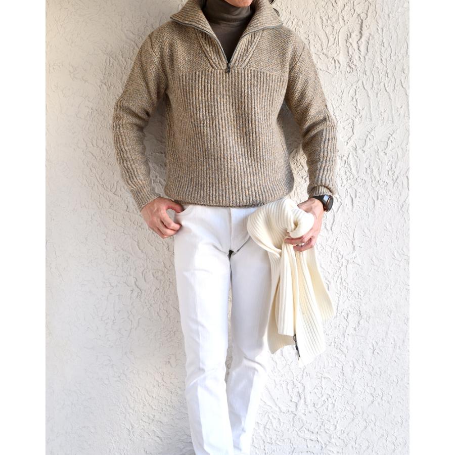 SEASE シーズ ・SCHOONER COARSEHAIR ハーフジップ カシミヤ ローゲージニット ・mod. KT033 ・col ...