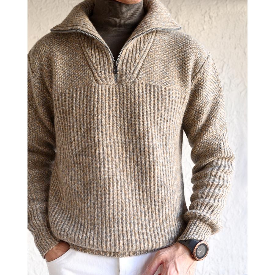 SEASE シーズ ・SCHOONER COARSEHAIR ハーフジップ カシミヤ ローゲージニット ・mod. KT033 ・col ...