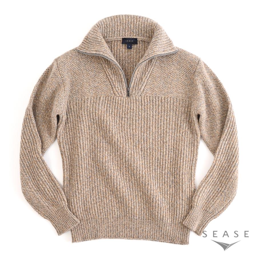 SEASE シーズ ・SCHOONER COARSEHAIR ハーフジップ カシミヤ ローゲージニット ・mod. KT033 ・col ...