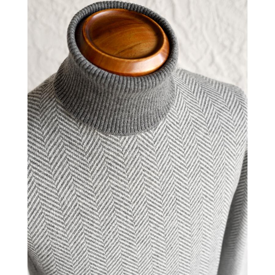 Settefili Cashmere セッテフィーリ カシミア ・カシミヤ ヘリンボーン タートルニット ・art. 137/1 JQ8 ...