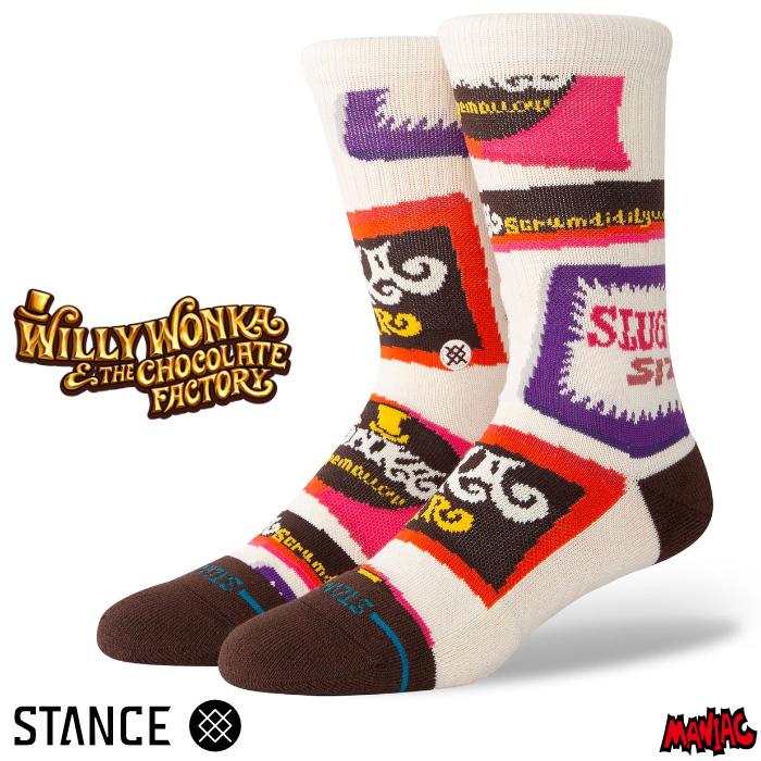 STANCE スタンス ソックス 靴下 メンズ ブランド SOCKS WONKA BARS - Brown チャーリーとチョコレート工場 ...