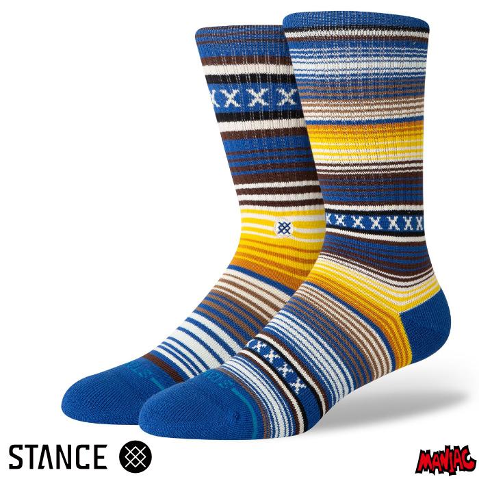 STANCE スタンス ソックス 靴下 メンズ ブランド SOCKS CURREN ST CREW - Blue Mix Match ミックス ...