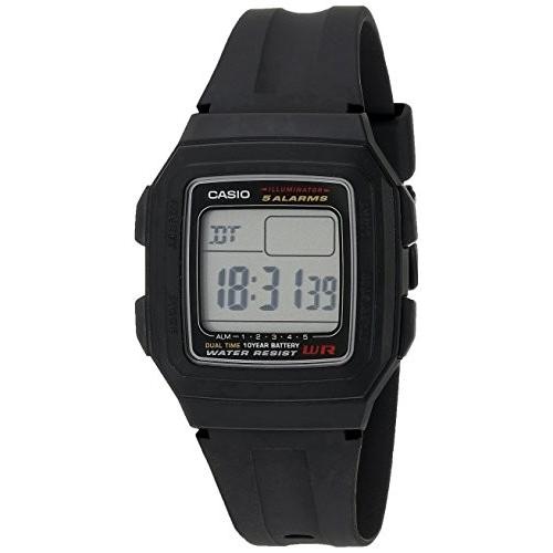 CASIO 腕時計 カシオ メンズ F201WA-1A Casio Men's Black Resin Multi-Function ...