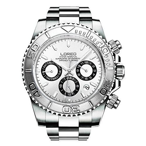 腕時計 ロレオ メンズ LO003 LOREO Mens Automatic Machine Multifunction Silver ...