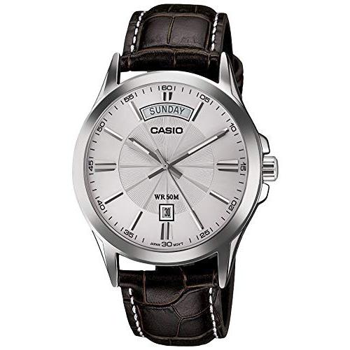 CASIO 腕時計 カシオ メンズ MTP-1381L-7AVDF (A845) Casio #MTP1381L-7AV Men's Classic Leather Band 50M Day ...