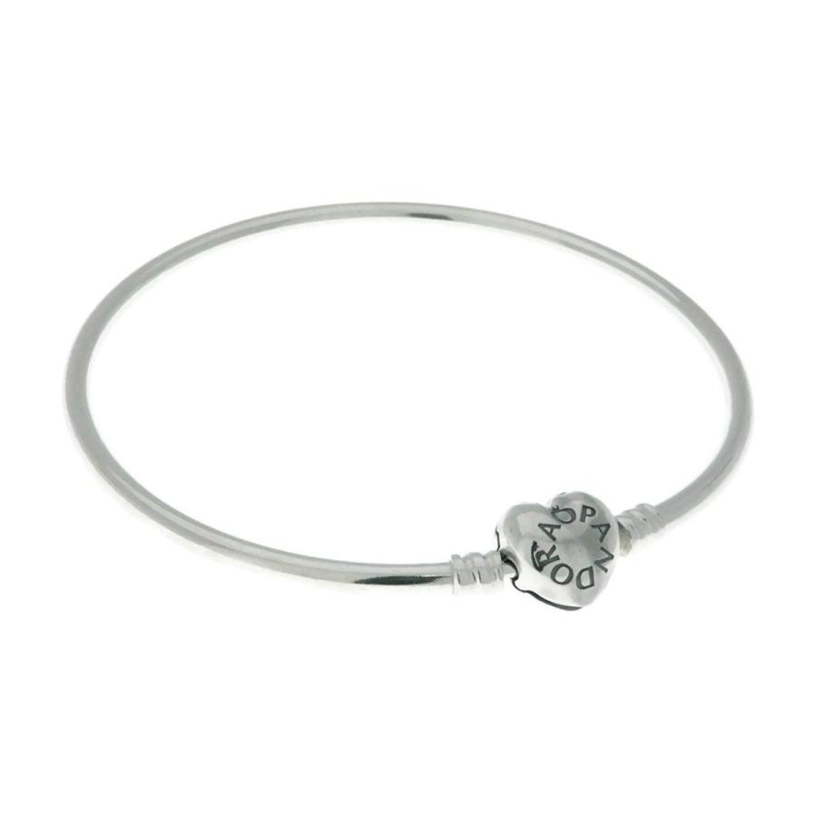 パンドラ ブレスレット チャーム 596268-17 PANDORA Bangle, Logo Smooth Heart Clasp : マニ ...