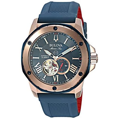 BULOVA（ブローバ） 腕時計 メンズ 98A227 Bulova Men's Marine Star Automatic Blue ...