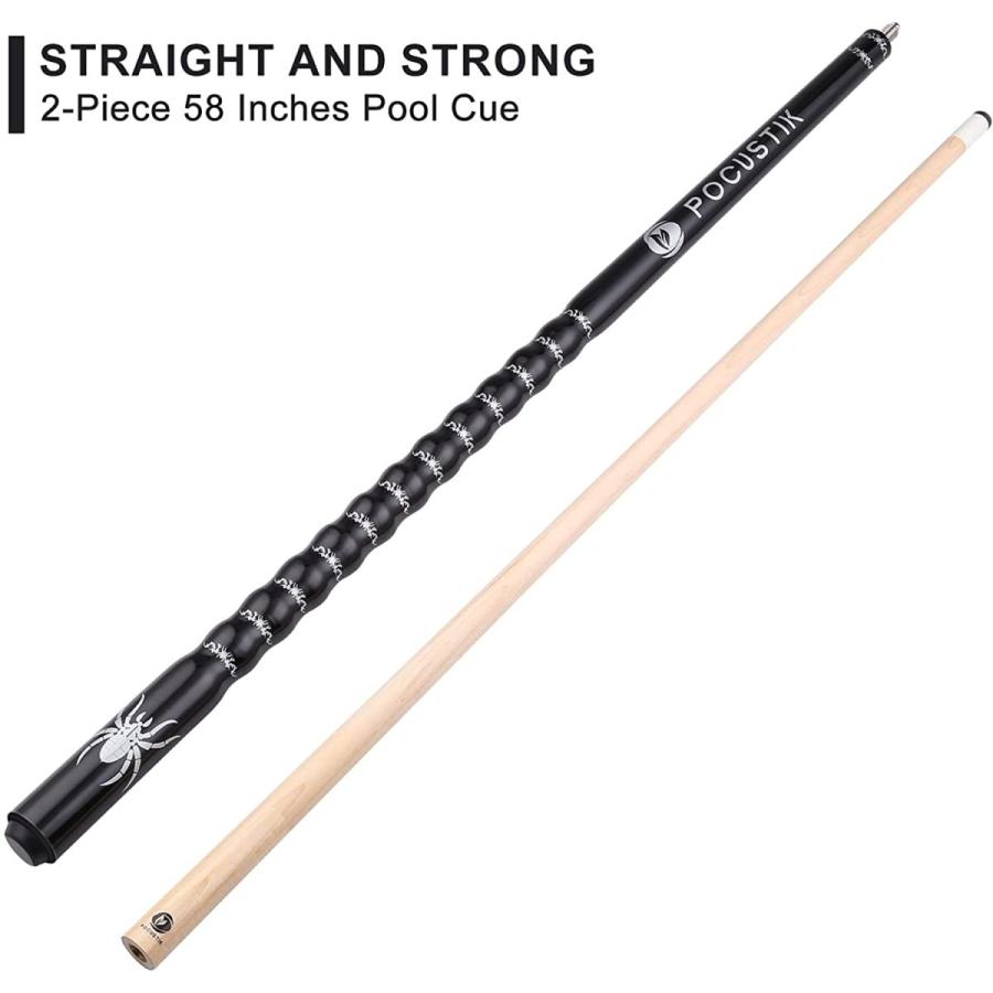 海外輸入品 ビリヤード POCUSTIK Pool Cue, 58" 2-Piece Stick for Adults，Ergonomic ...