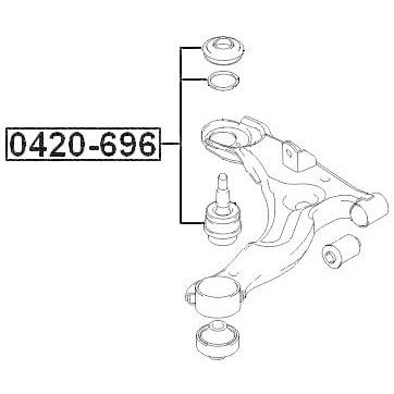 自動車パーツ 海外社外品 修理部品 0420-696 Ball Joint Febest Oem MB001699 : マニアックス ...