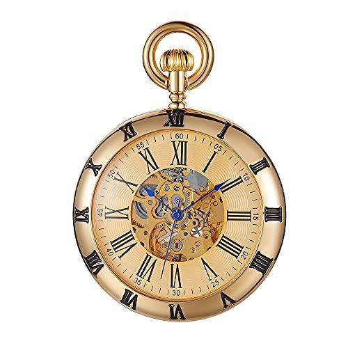 W331 Whodoit Luxury Gold Automatic Mechanical Pocket Watch Roman ...