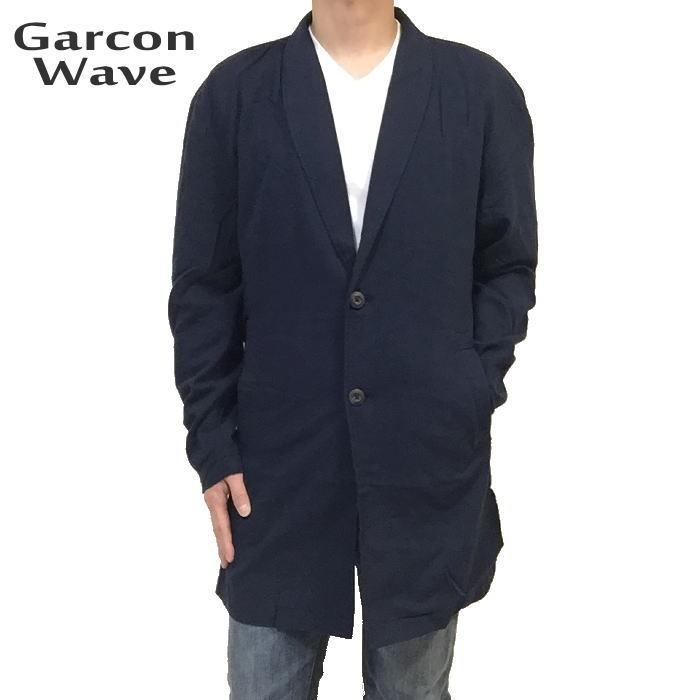 Garson Wave ギャルソンウェーブ 新品 チェスターコート コーディガン ネイビー ライトアウター コート トレンドアイテム 春秋アウター :GarconWave-NV ...