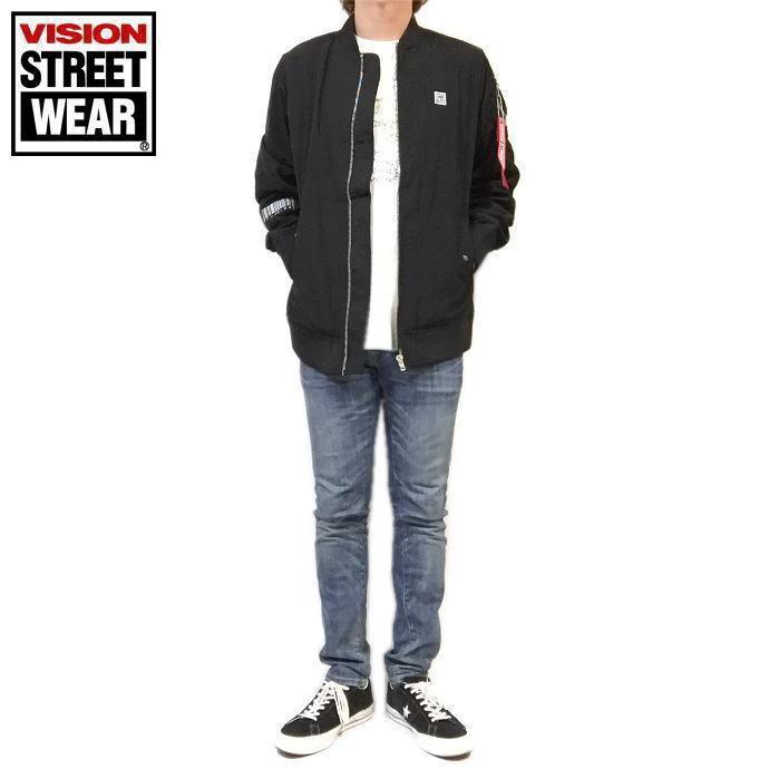 ジャケット 刺繍 MA-1〔VISION STREET WEAR/ビジョン ストリート ウェア〕ミリタリー ジャケット ライトアウター ビッグシルエット ユニセックス : vision-ma1 ...