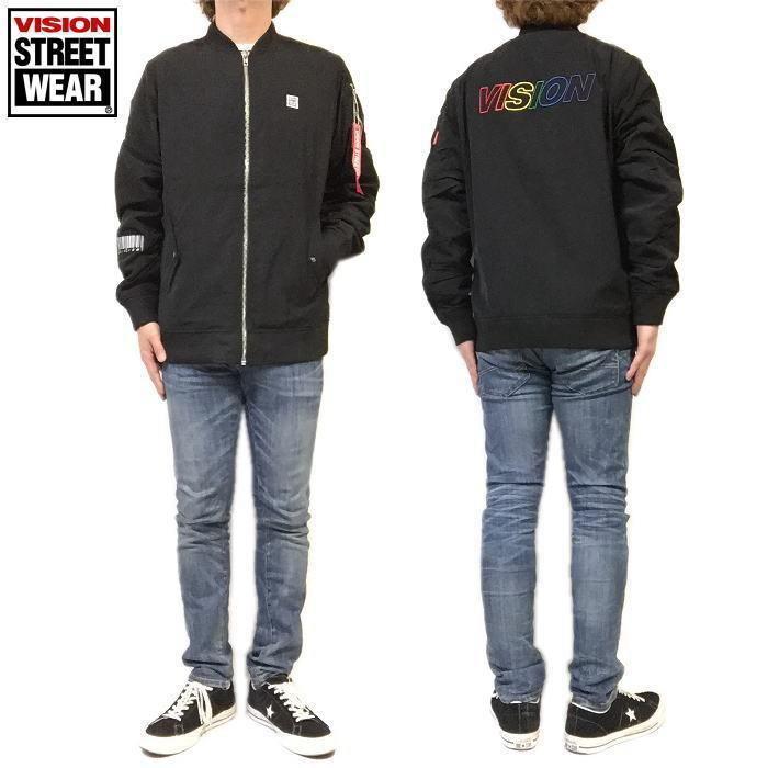 ジャケット 刺繍 MA-1〔VISION STREET WEAR/ビジョン ストリート ウェア〕ミリタリー ジャケット ライトアウター ビッグシルエット ユニセックス : vision-ma1 ...