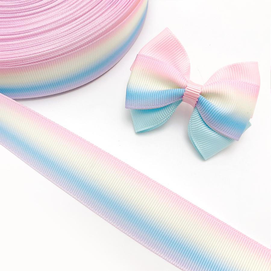 [LB83] プリントリボン ゆめかわくすみのレインボーリボン 幅25mm 2m :23050014:まんま母さんのりぼん - 通販 ...