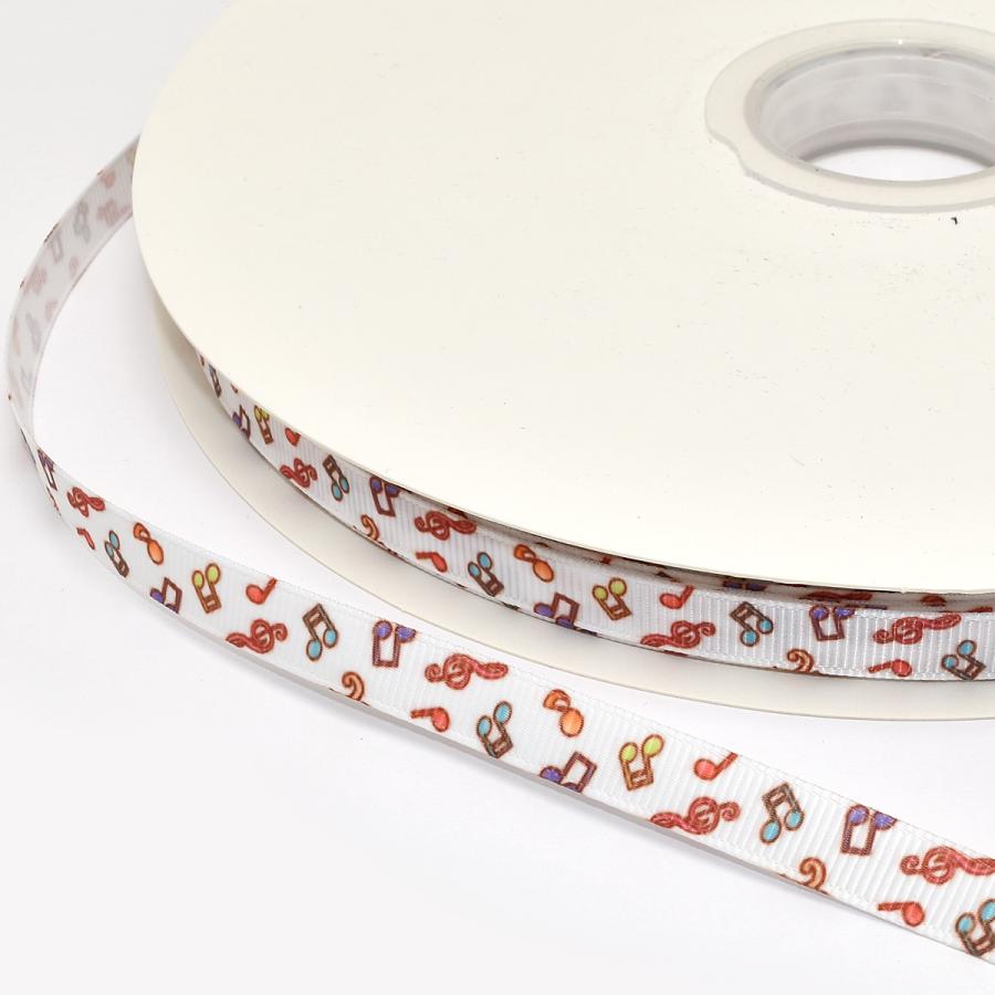 プリントリボン カラフルご機嫌な音符リボン 幅10mm 4m : 24120005 : まんま母さんのりぼん - 通販 - Yahoo!ショッピング