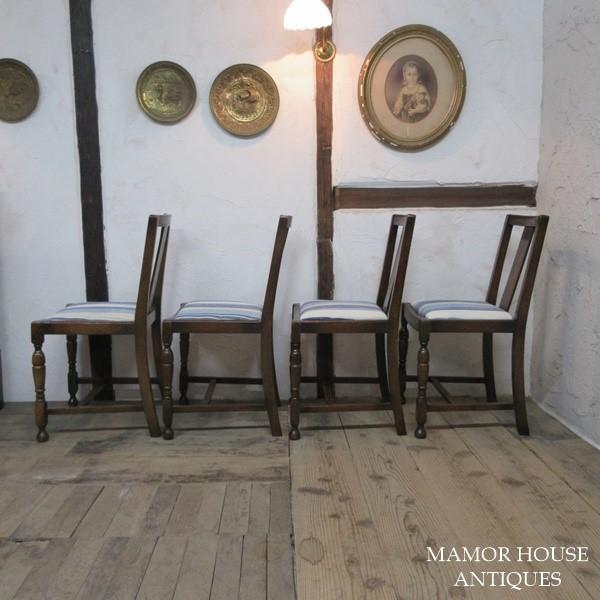 イギリス アンティーク 家具 CC41 ダイニングチェア 4脚セット 椅子 イス 店舗什器 カフェ 木製 オーク 英国 DININGCHAIR ...