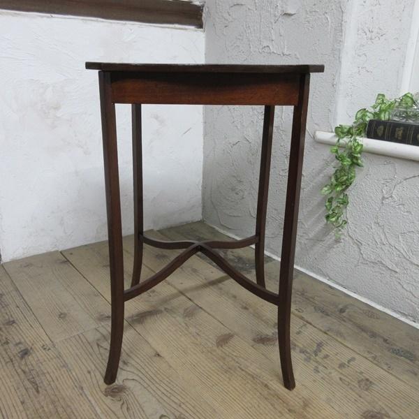 イギリス アンティーク 家具 オケージョナルテーブル サイドテーブル 花台 店舗什器 木製 マホガニー SMALLTABLE 6634c ...