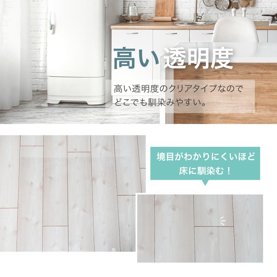 Attoiu 冷蔵庫マット 厚さ2mm Mサイズ 65×70cm PVC床保護シート 傷,汚れ凹み防止 耐熱 丸角 防水 軽量 透明 カビ防止 滑りにくい 洗濯機＆チェアにも適用可能 ...