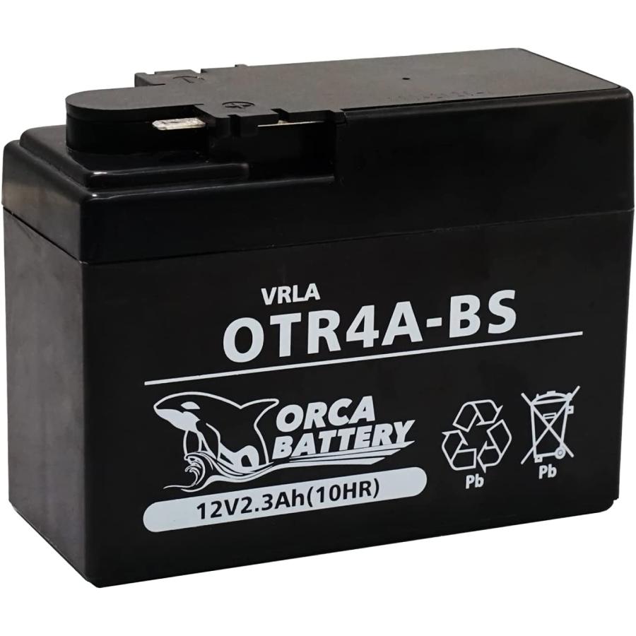 ORCA BATTERY バイク バッテリー OTR4A-BS 液入 充電済み (互換 CT4A-5 YTR4A-BS GTR4A-5 ...