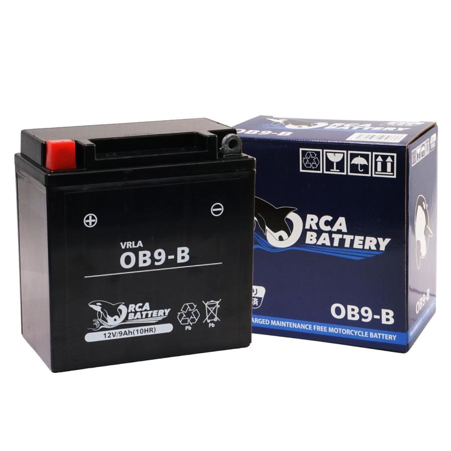 ORCA BATTERY バイク バッテリー OB9-B 液入 充電済み (互換 YB9-B SB9-B GM9Z-4B BX9-4B FB9-B ) : MANSHIN - 通販 ...