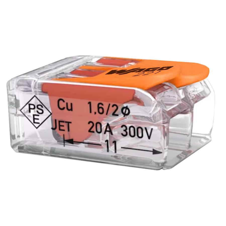 WAGO WFR-2 ワンタッチコネクター 100個(1箱) 2穴用 レバー操作タイプ 2本接続 より線・単線 ワンタッチ接続 コネクタ ワゴ : MANSHIN - 通販 - Yahoo ...