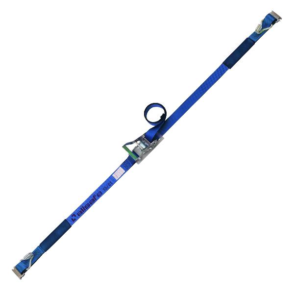 ラッシングベルト Tワンピース&ナローフック 幅50mm 長さ1+5m 青 ベルト荷締め機 トラックレール用/カギフック Eクリップ/Jフック ...