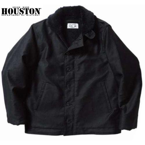 HOUSTON ヒューストン 51237 ALPACA N-1 DECK JACKET ALL BLACK アルパカ デッキジャケット ...