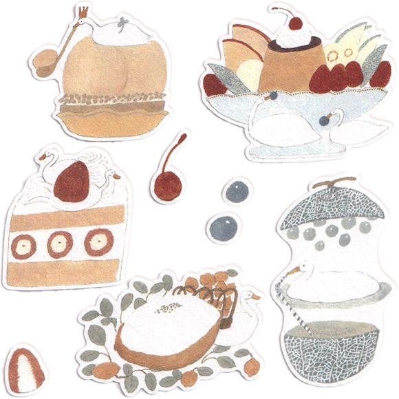 アクティブコーポレーション トビマツショウイチロウ コットンペーパーシール Swanと季節のデザート L03-SF-213 ACTIVE メール便可能 M在庫-2-B1 : THE 文房具 令 ...